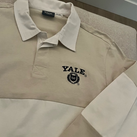 Yale | Shirts | Yale University Official Polo Long Sleeve Xl White And ...